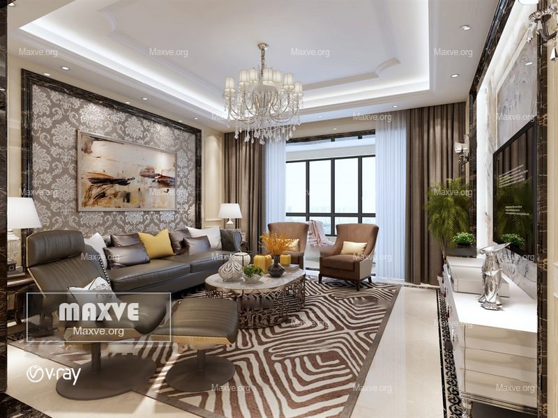 Living room 120 - Maxve: Your 3D Model Destination