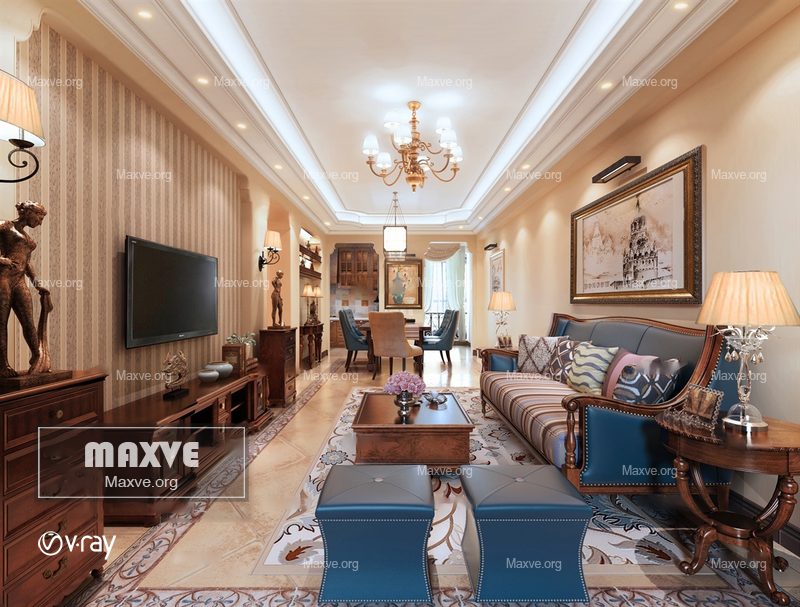 Living room 318 - Maxve: Your 3D Model Destination