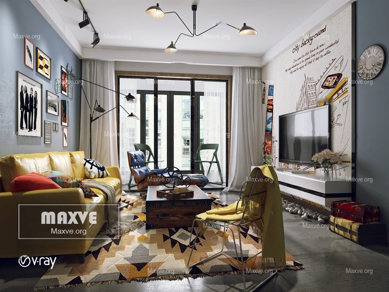 Living room 366 - Maxve: Your 3D Model Destination