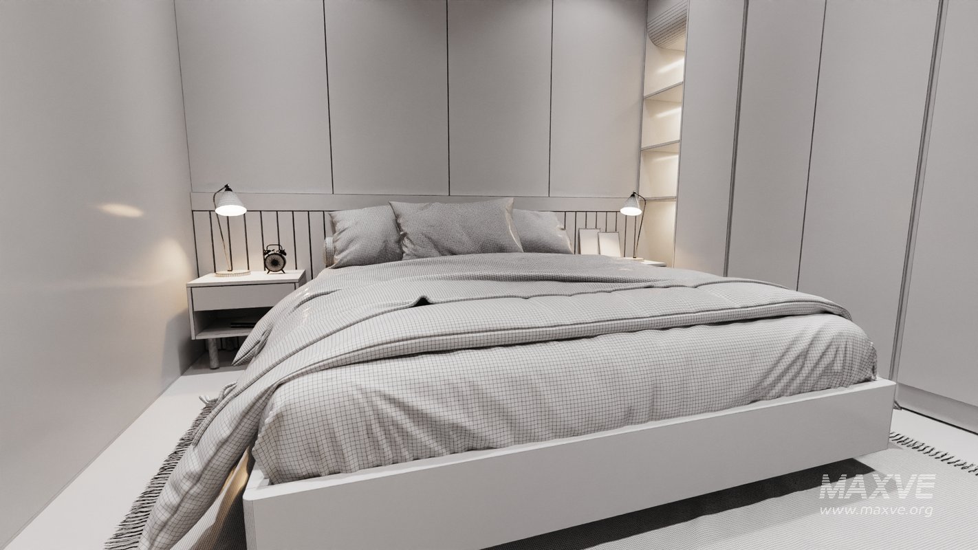 Bed Set 3d model Download Maxve