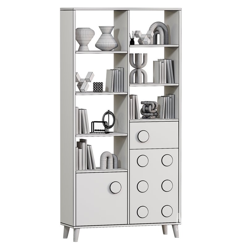 STRATA Walnut bookcase 3d model Download Maxve