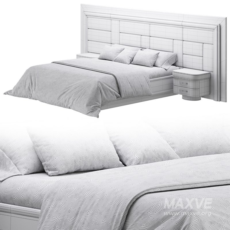 Bed diamond 3d model Download Maxve