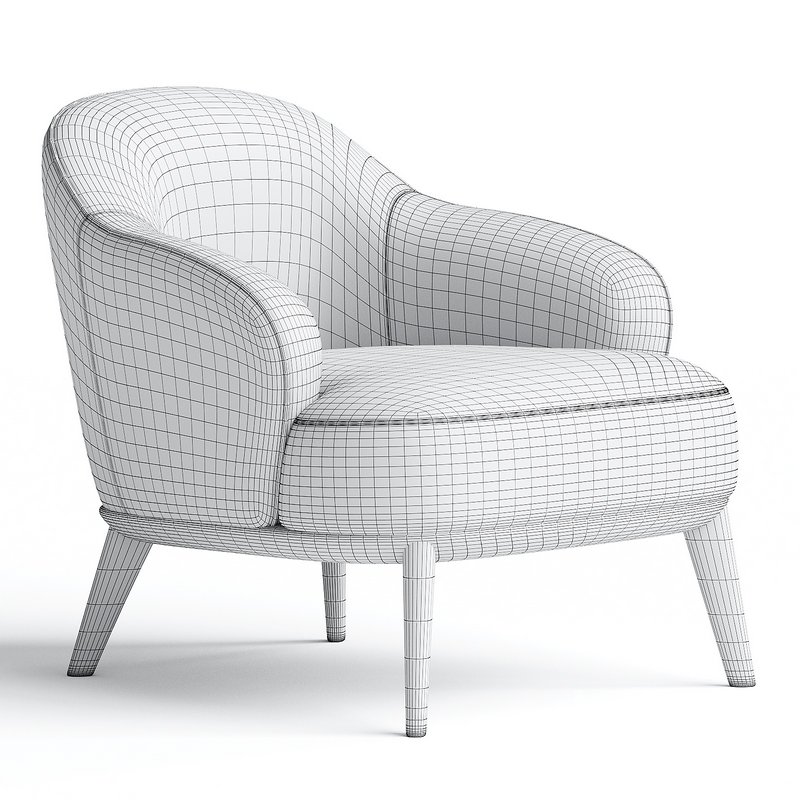 Minotti Jacques Armchair 3d model Download Maxve