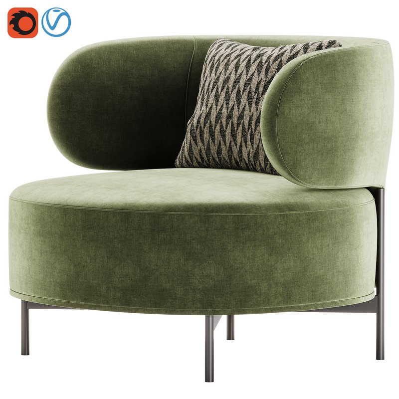 Akiko armchair 3 3d model Download Maxve