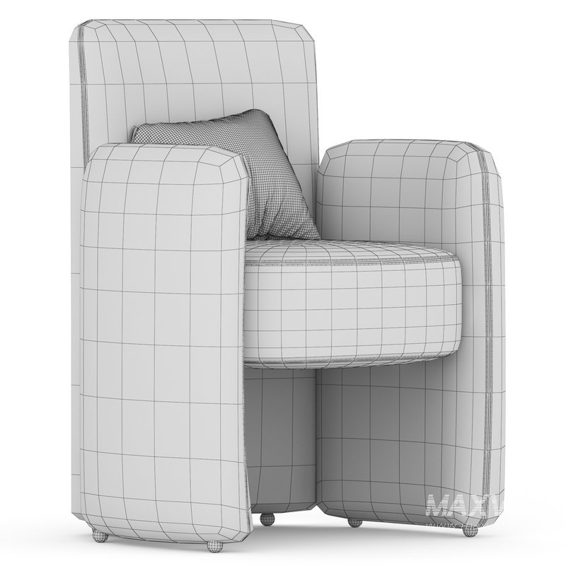 Lyon Dining Chair by Leanne Ford 3d model Download Maxve