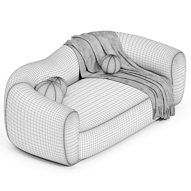 Scandinavian simple curved sofa 3d model Download Maxve