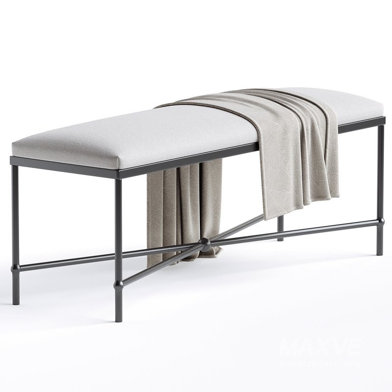 Caspian Upholstered Bench 3d model Download Maxve