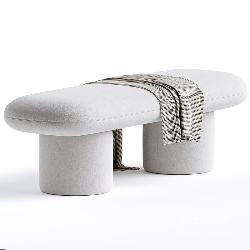 Anston Boucle Bench 3d model Download Maxve