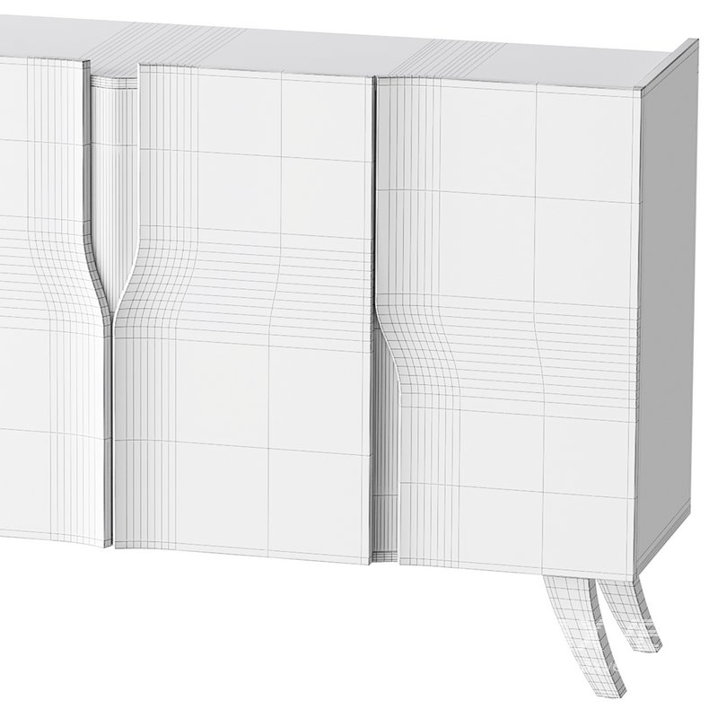 Modern White Sideboard Buffet 3d model Download Maxve
