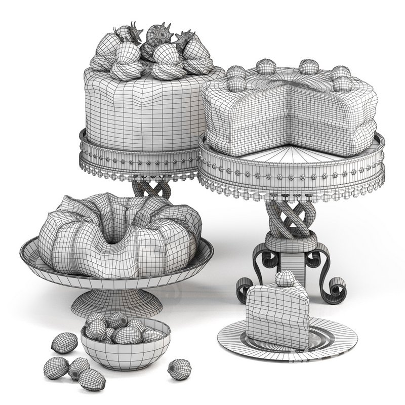 Cake collection 3d model Download Maxve