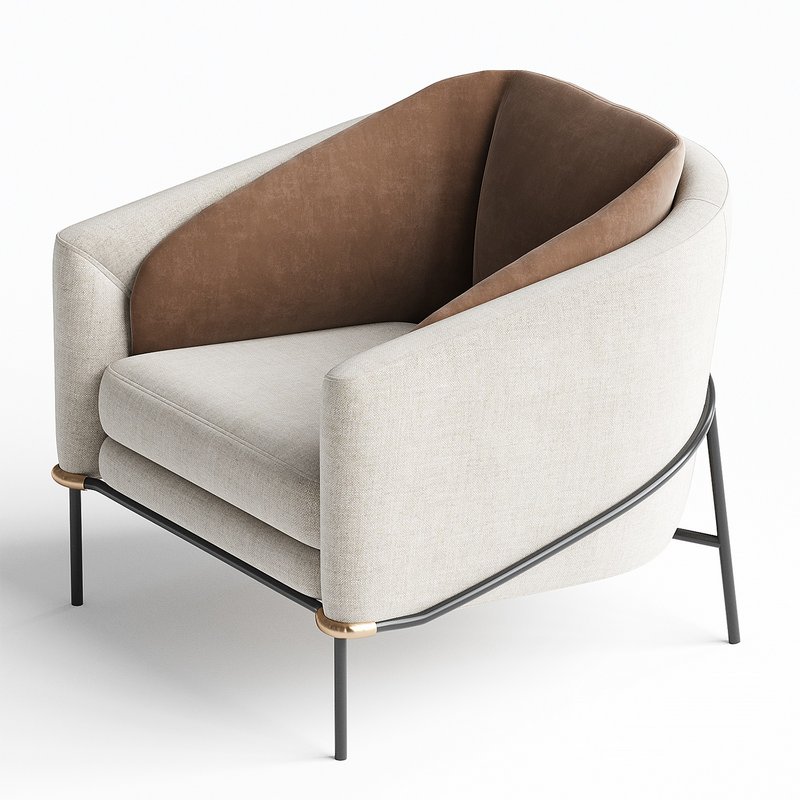 FIL NOIR Armchair By Minotti 3d model Download Maxve