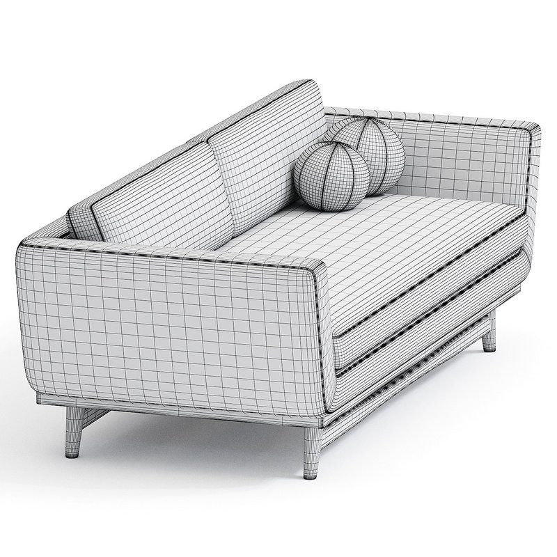 Scandinavian simple curved sofa 3d model Download Maxve