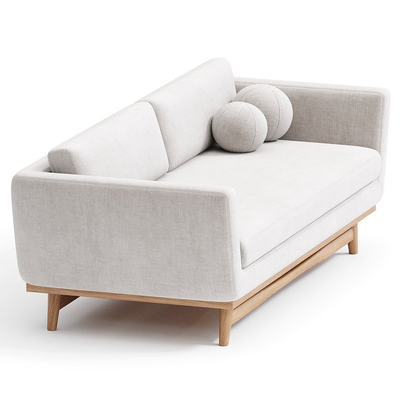 Scandinavian simple curved sofa 3d model Download Maxve