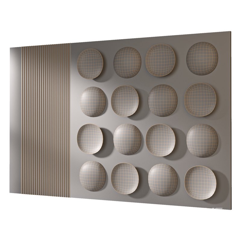 Headboard 3d Wall Panel 08 3d model Download Maxve