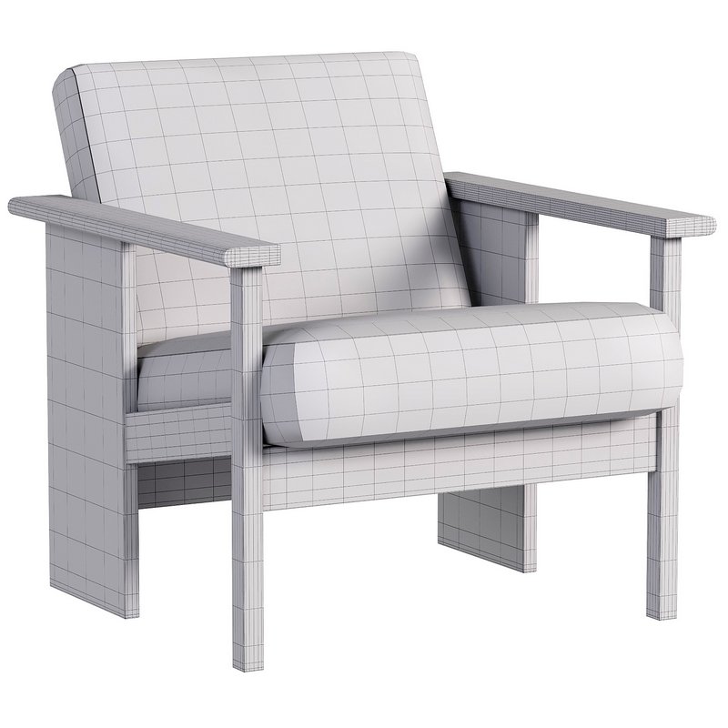 Block Lounge Chair 3d model Download Maxve