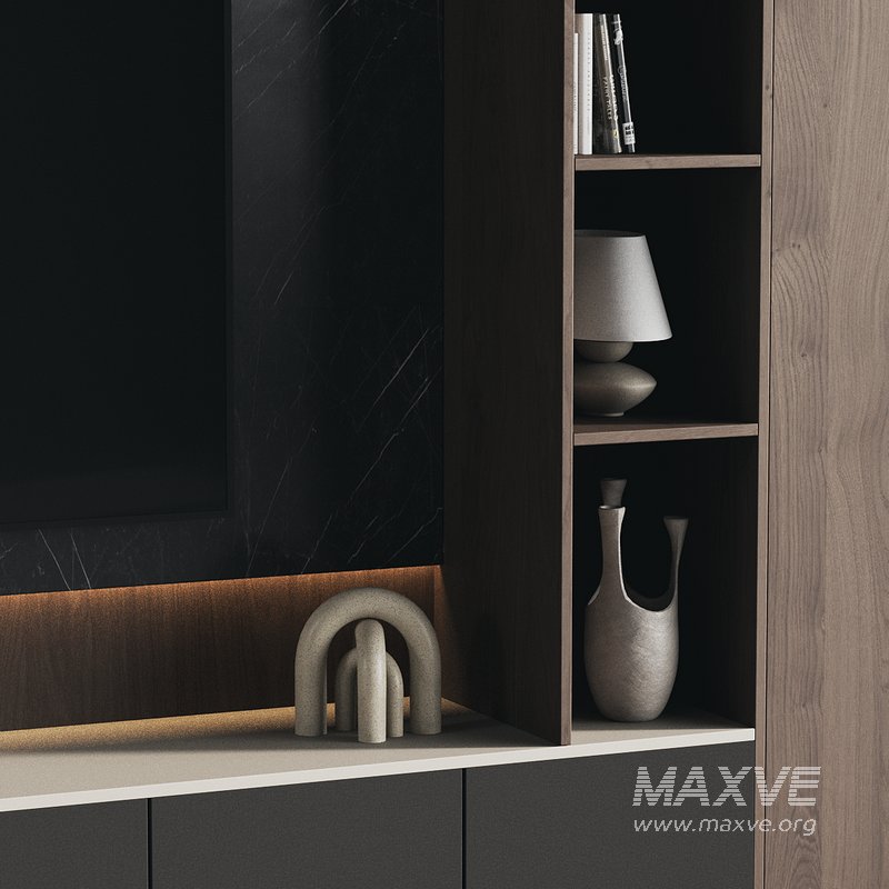 tv wall 050 3d model Download Maxve