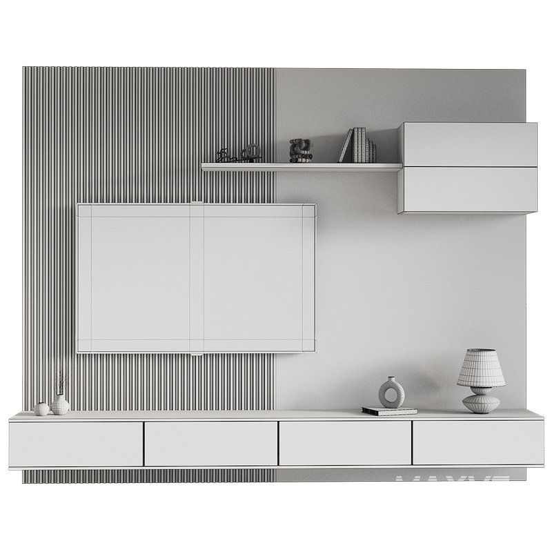 tv wall 050 3d model Download Maxve