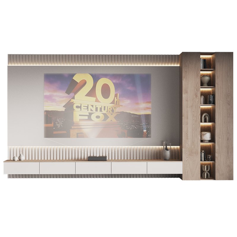 tv wall 106 3d model Download Maxve