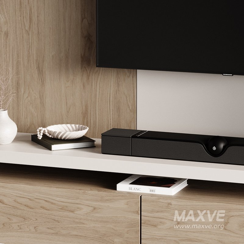 TV wall 009 3d model Download Maxve