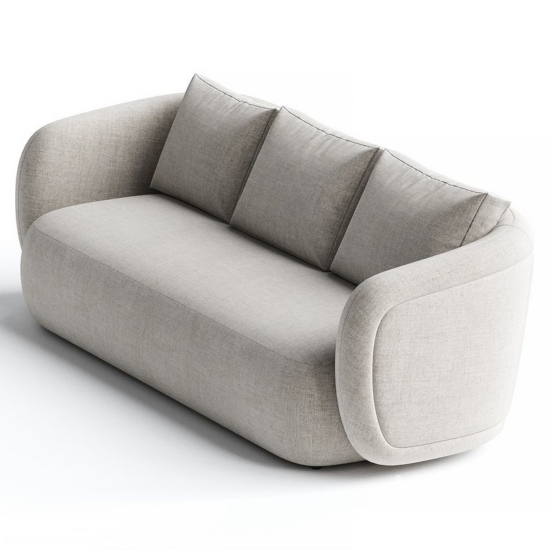 Volta 3 seater sofa 3d model Download Maxve