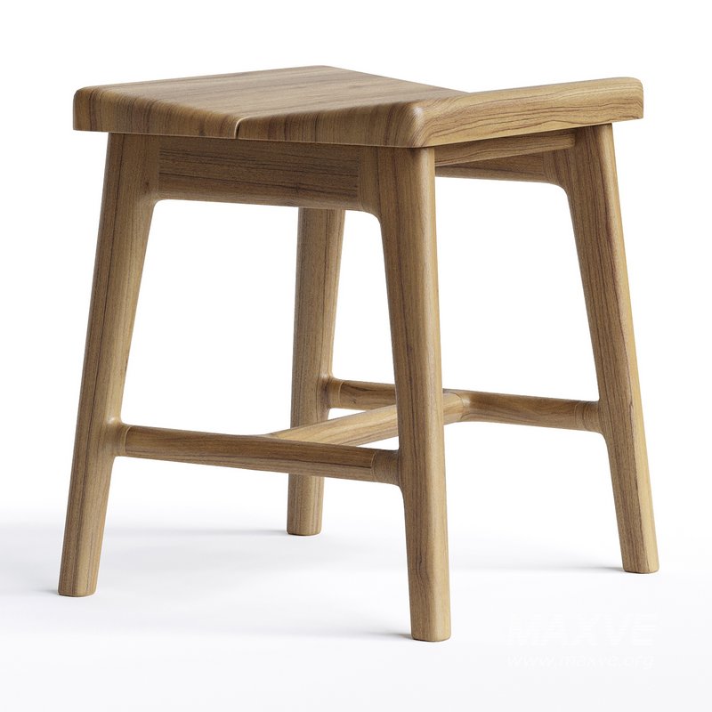 Handmade modern large oak stool 3d model Download Maxve