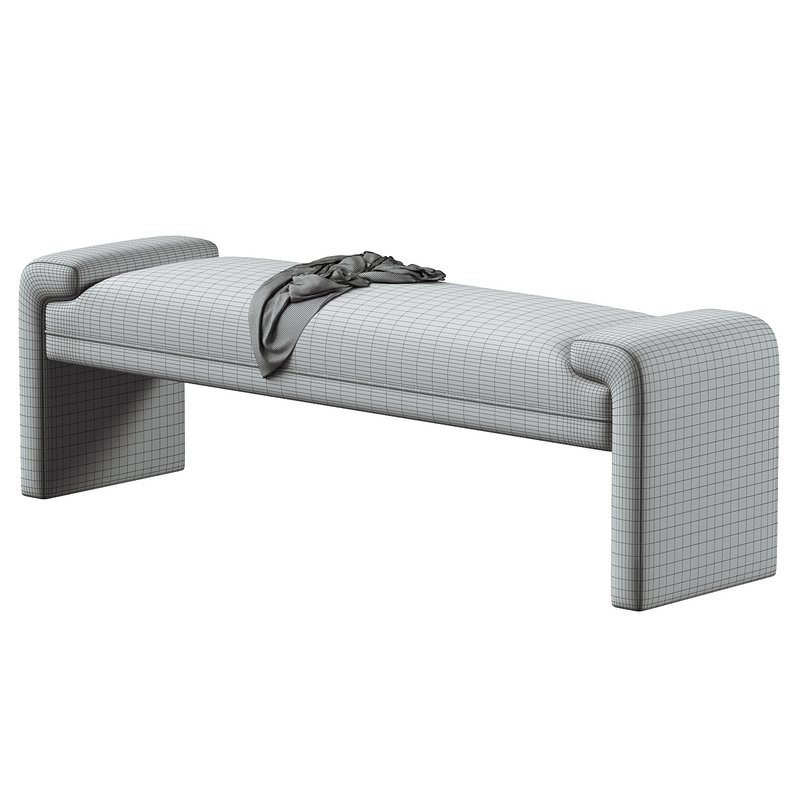 Andrea Checkered Pattern Bench 3d model Download Maxve