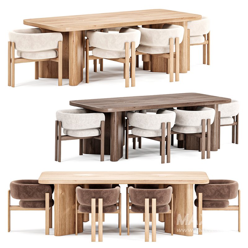 Tabmi Dining Table,Bay Chair 3d model Download Maxve