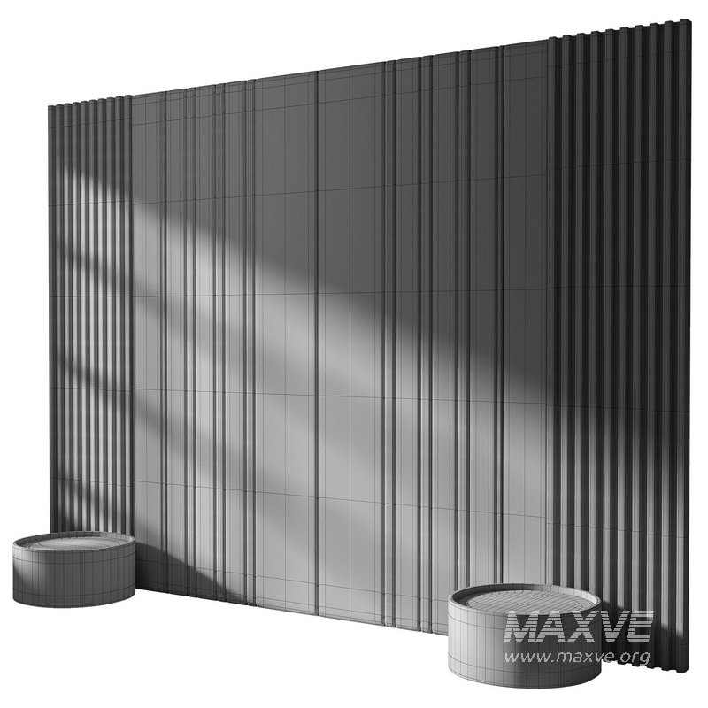 Decorative wall panel composition bedroom set 3 3d model Download Maxve