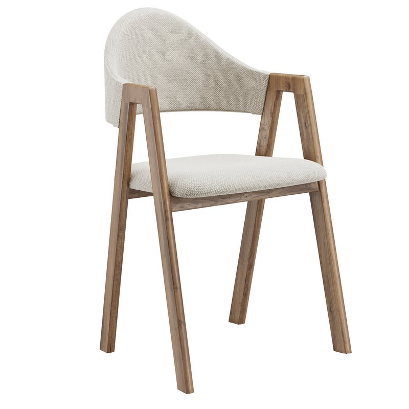Curved Back Chair 3d model Download Maxve