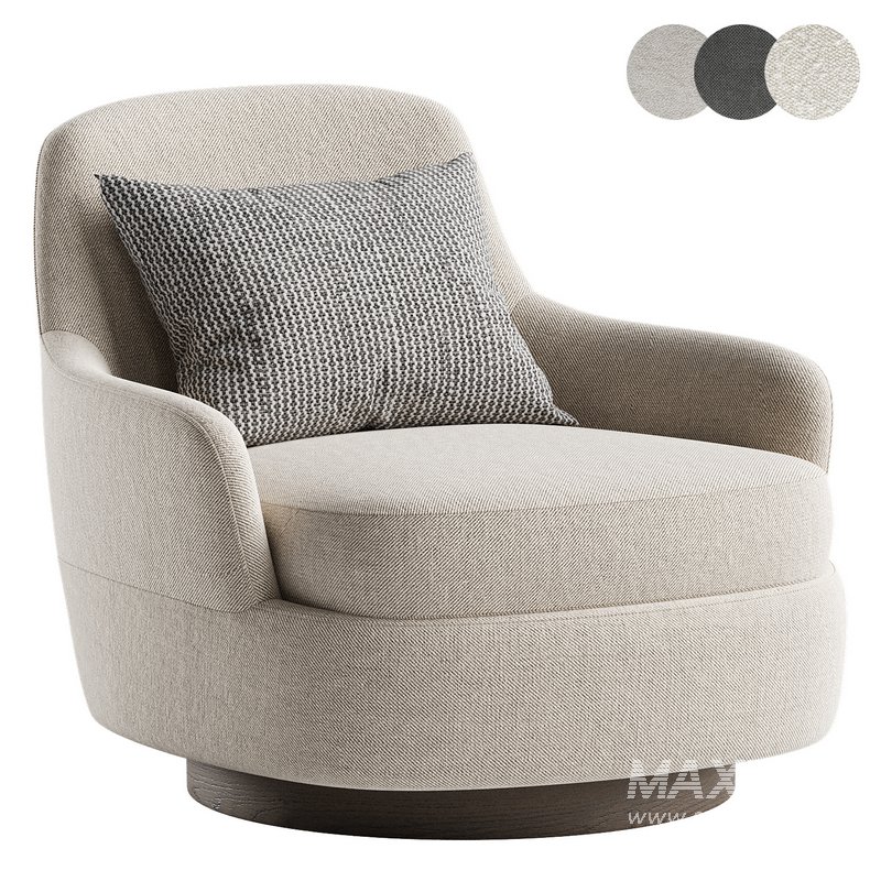Minotti Jacques Armchair 3d model Download Maxve