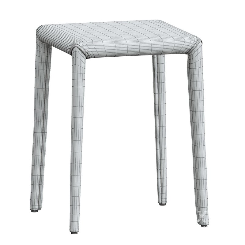 Modern Upholstered Metal Accent Stool with Backless Design and ...