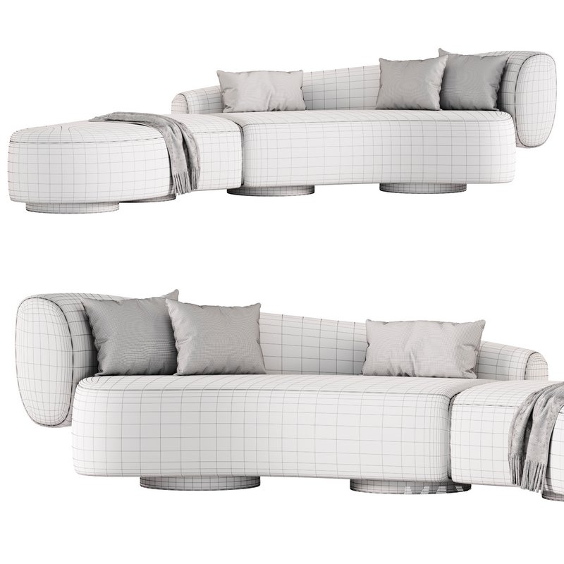 Repose chaise sofa by OKHA 3d model Download Maxve
