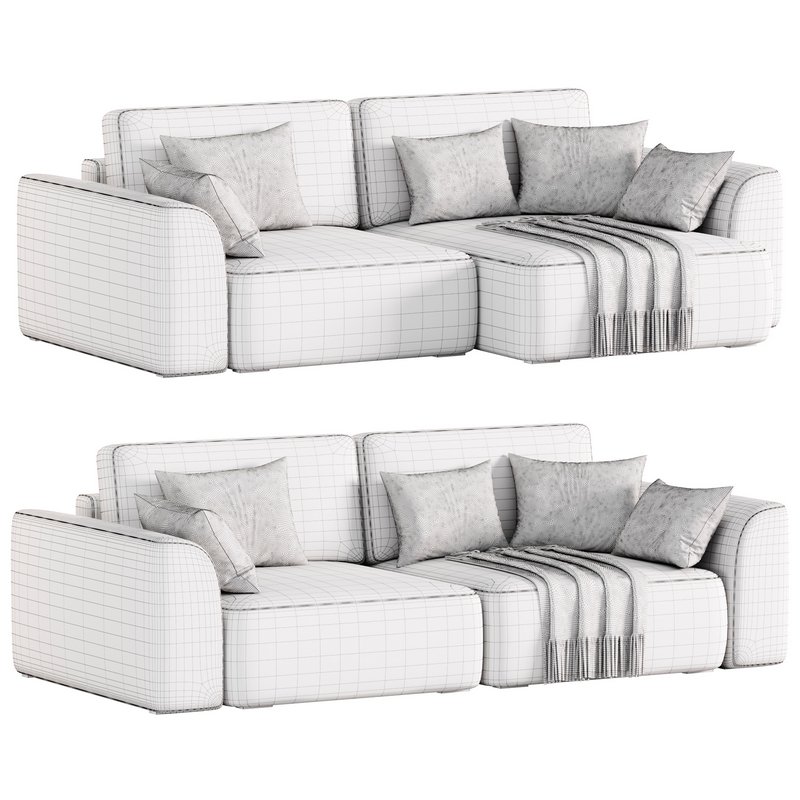 Sofa Space Soft Beige 3d model Download Maxve