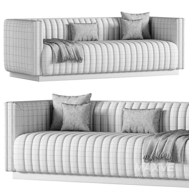 Conjure Channel Tufted Velvet Sofa 3d model Download Maxve
