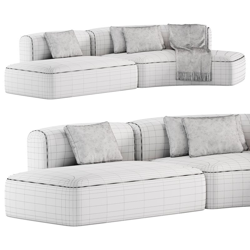 Cosy Curve Sofa 01 3d model Download Maxve