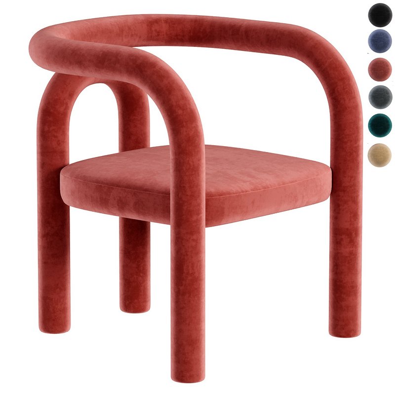 Modern Design Armless Open Back Chairs Fabric Dining Chairs for Home 3d ...