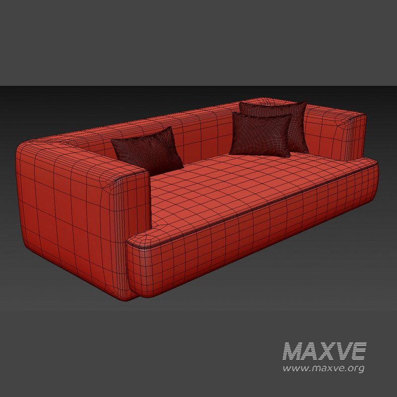 TERRAIN IVORY BOUCLE SOFA 3d model Download Maxve