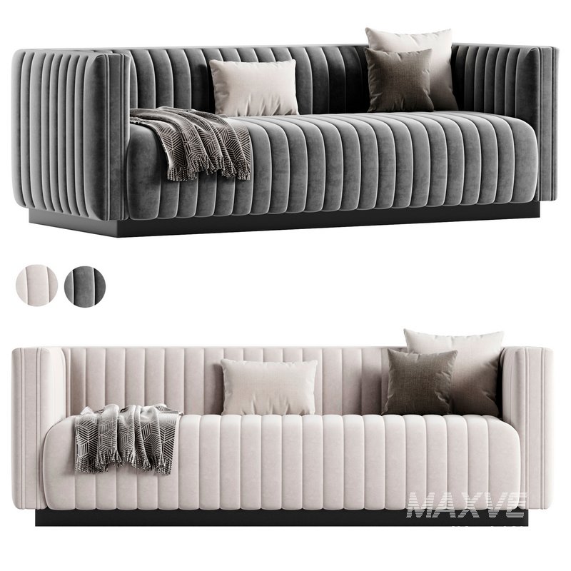 Conjure Channel Tufted Velvet Sofa 3d model Download Maxve