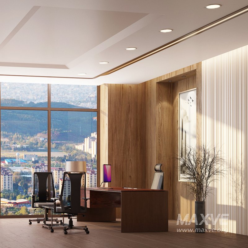 Boss Office Design With Minotti Linha Studio 3d model Download Maxve