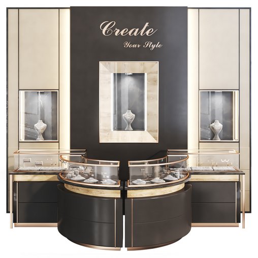 jewelry store02 showcase 3d model Download Maxve