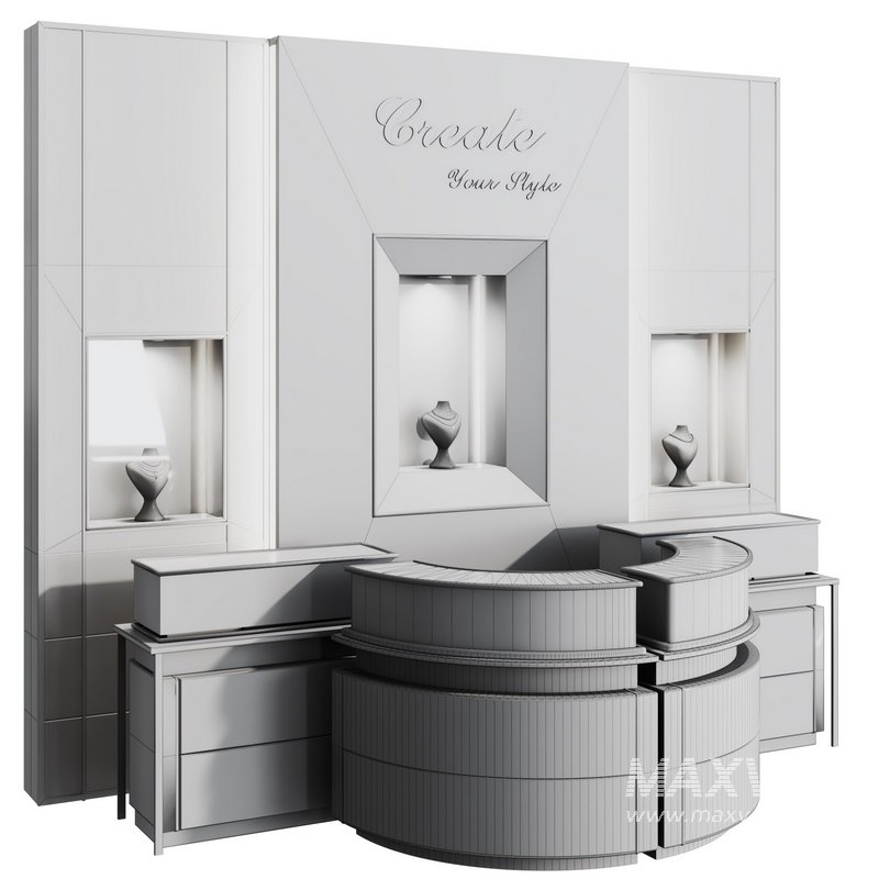 jewelry store02 showcase 3d model Download Maxve