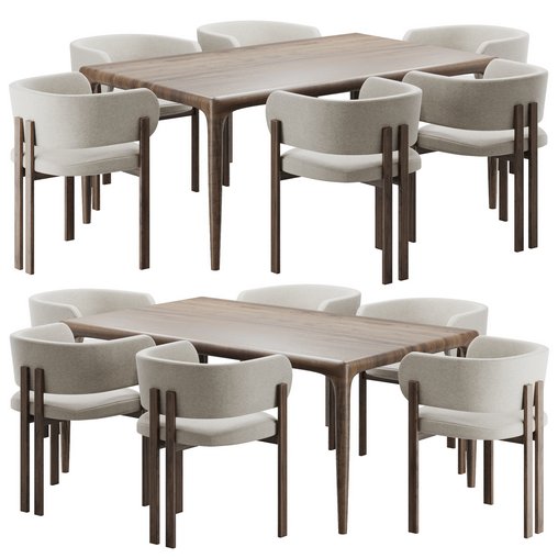 Dinning chair and table set30 3d model Download Maxve