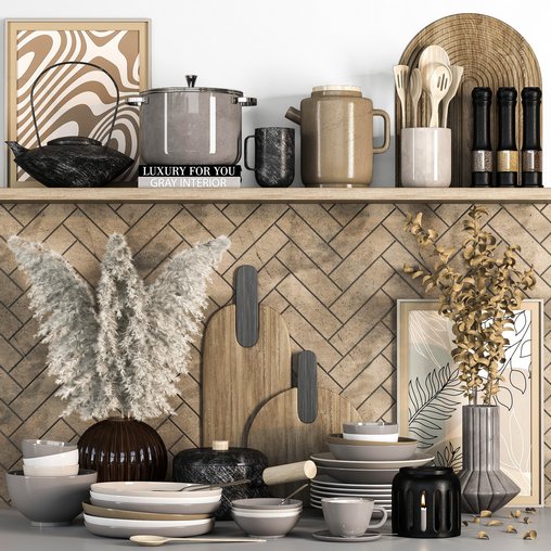 kitchen accessories 036 3d model Download Maxve