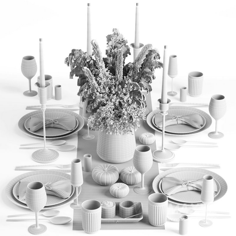 tableware set20 3d model Download Maxve
