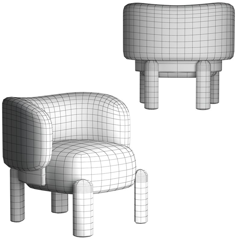 MOON_chair_by_Philippe_Hurel 3d model Download Maxve