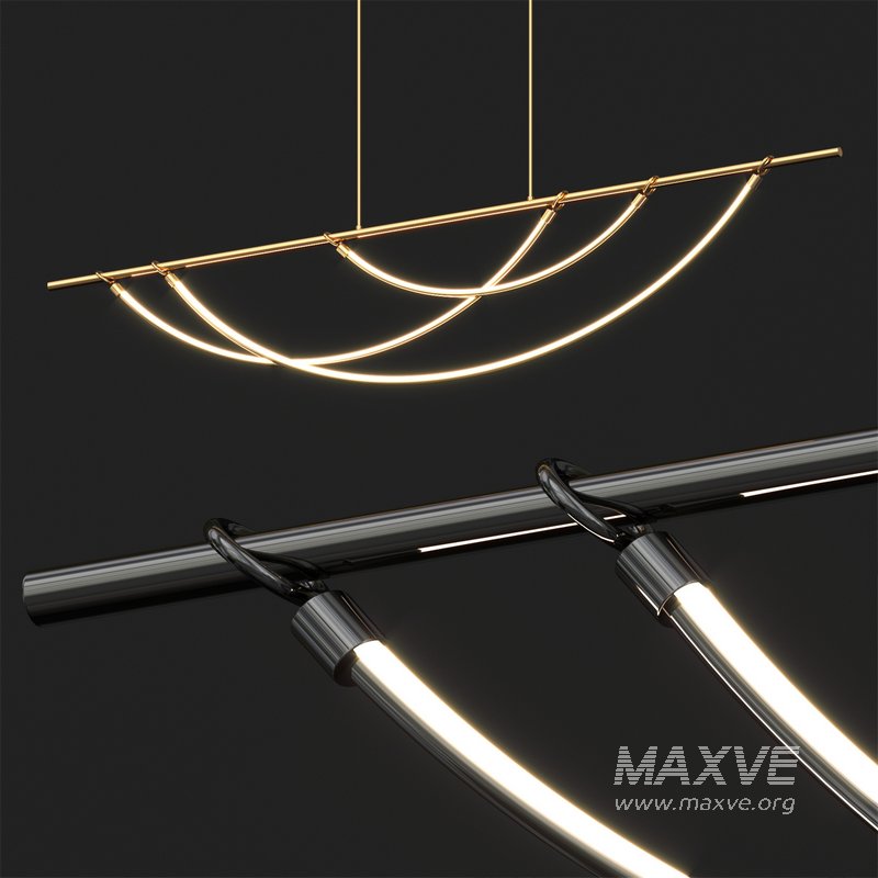 Aryas LED Linear Pendant Light 3d model download free maxve