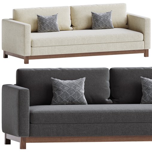 Jake Brindle Wood Base Sofa 3d model Download Maxve