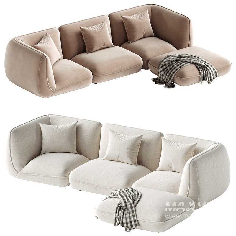 Zeppelin Lounge Modular Sectional 3d model download free maxve