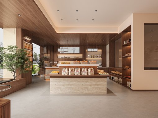 Modern Bakery shop 3d model download free maxve