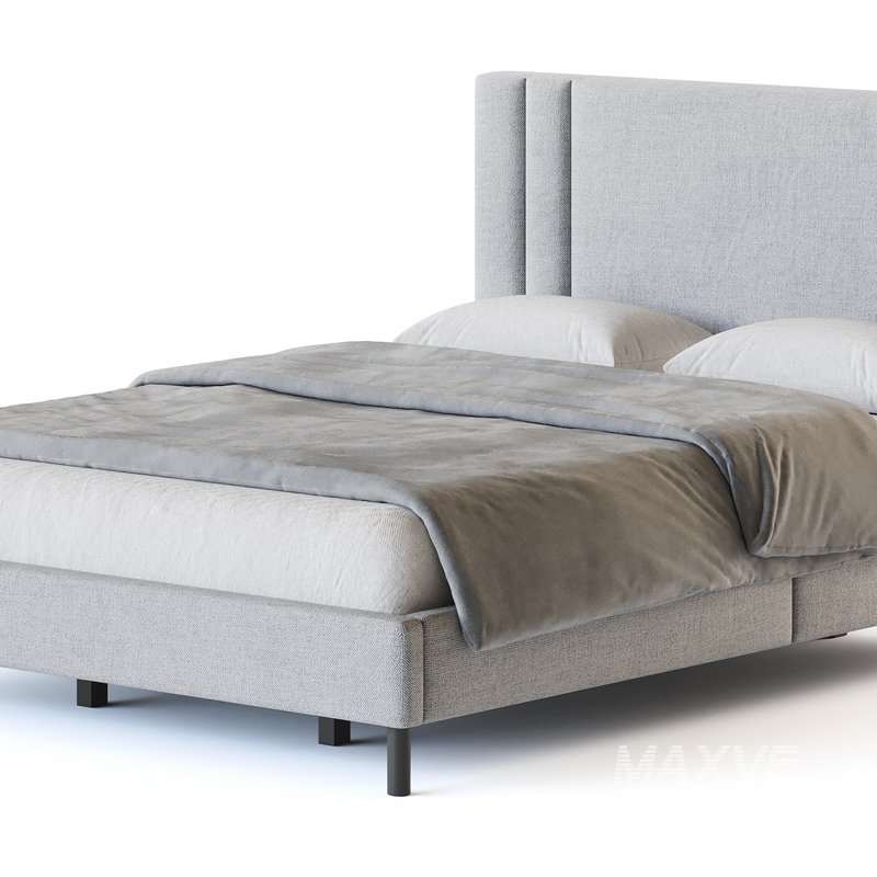 Queen Bed 3d model download free maxve